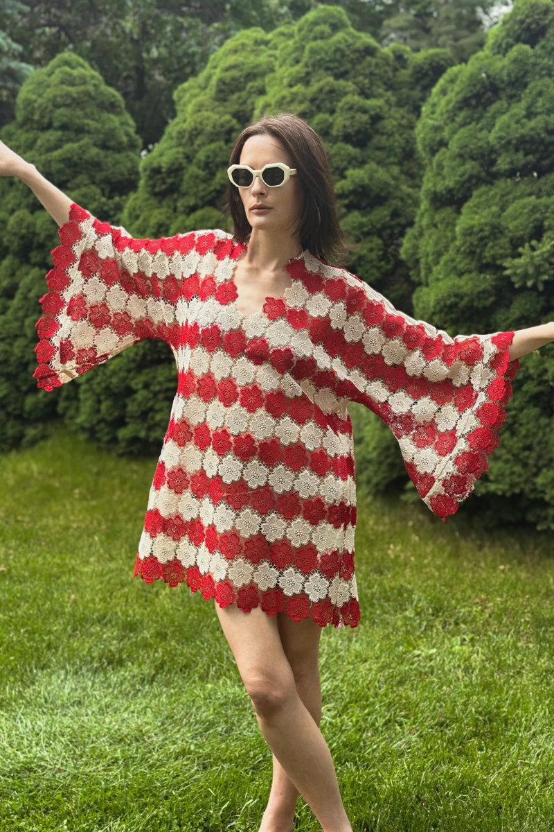 Gianina Two-Tone Mini Caftan Paprika – CURIO at Faena Bazaar