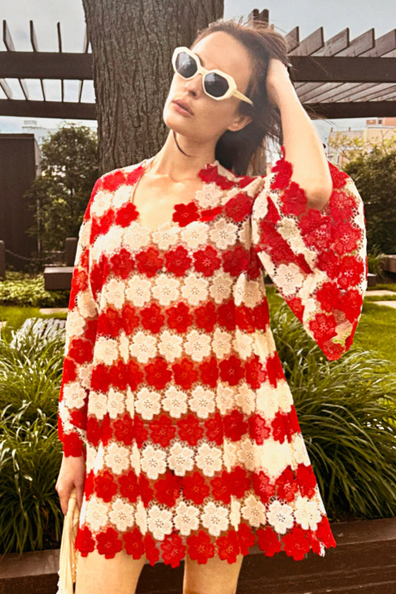 Gianina Two-Tone Mini Caftan Paprika – CURIO at Faena Bazaar