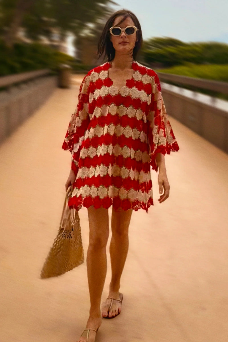 Gianina Two-Tone Mini Caftan Paprika – CURIO at Faena Bazaar
